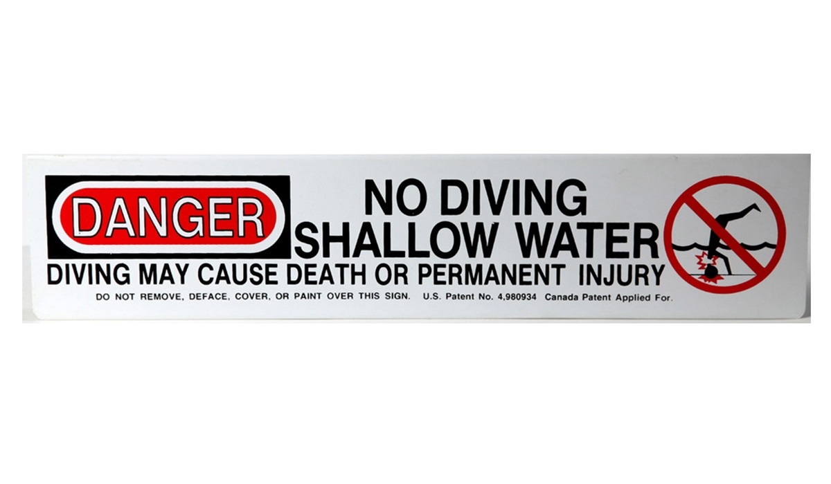 QP-3162 | Quaker No Diving Shallow Water Sign
