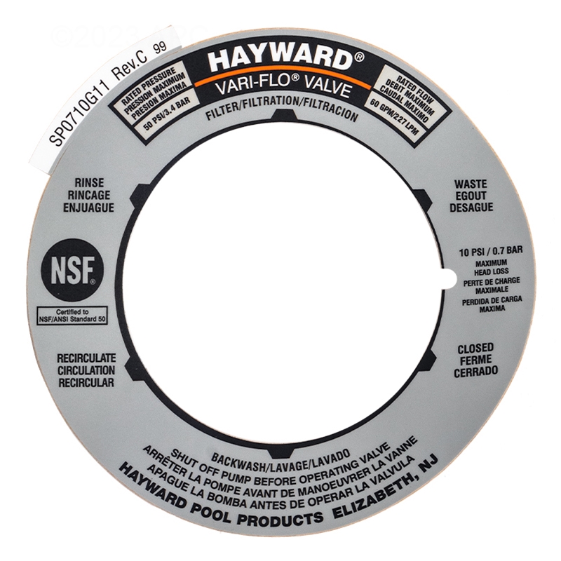 SPX0710G | Valve Position Label