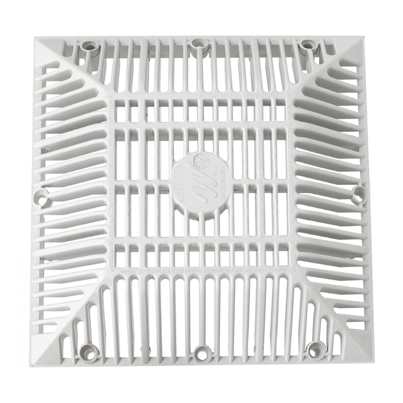 642-4790V | Square Drain Cover 9 Inch - White